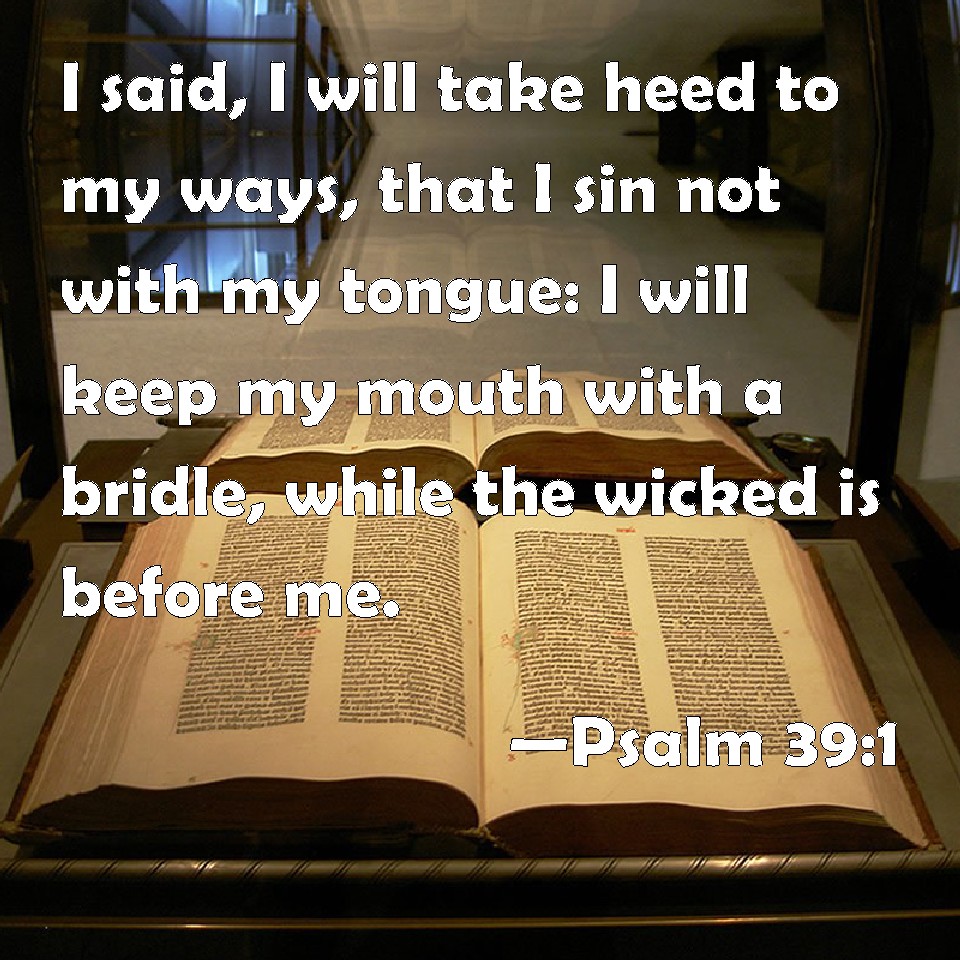 Psalm 39 1 I Said I Will Take Heed To My Ways That I Sin Not With My