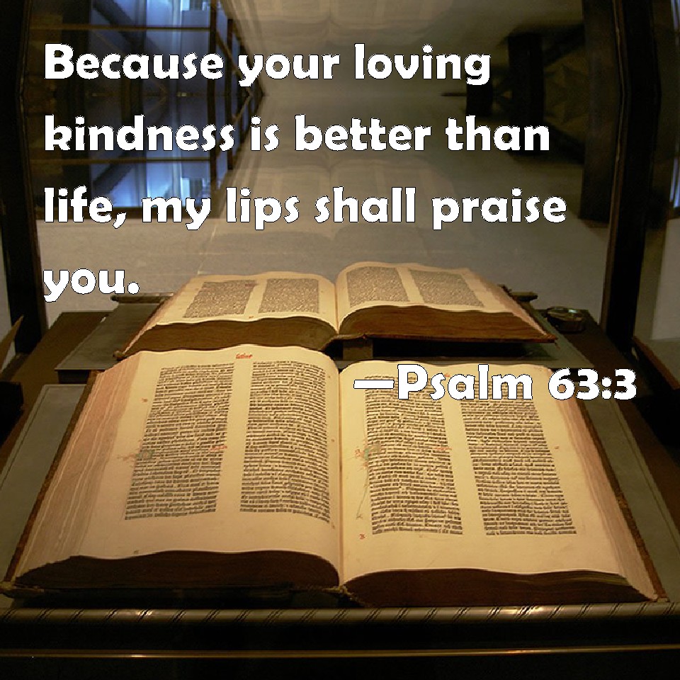 Psalm 63 3 Because Your Loving Kindness Is Better Than Life My Lips