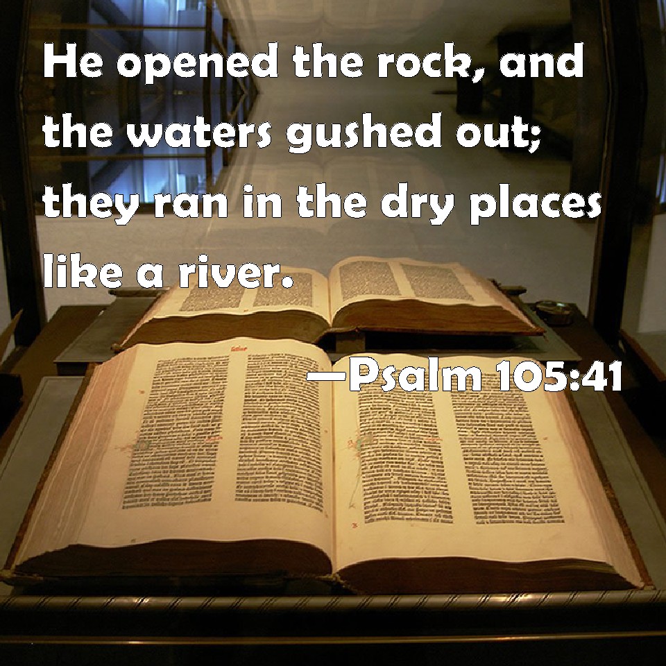 Psalm 105 41 He Opened The Rock And The Waters Gushed Out They Ran In