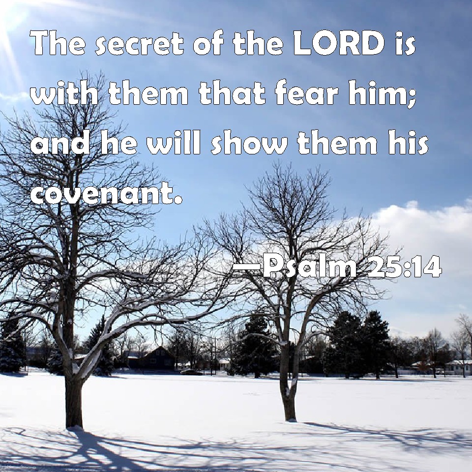 Psalm 25 14 The Secret Of The LORD Is With Them That Fear Him And He