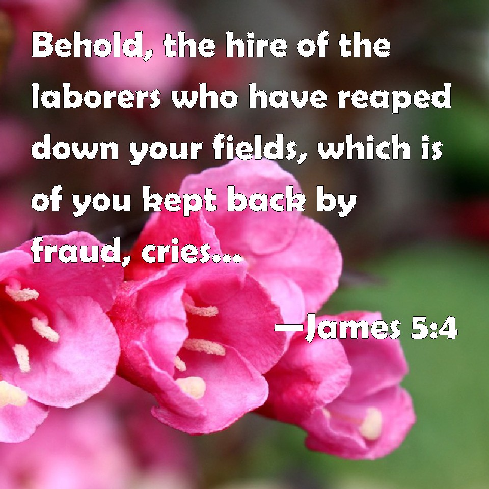 James 5 4 Behold The Hire Of The Laborers Who Have Reaped Down Your