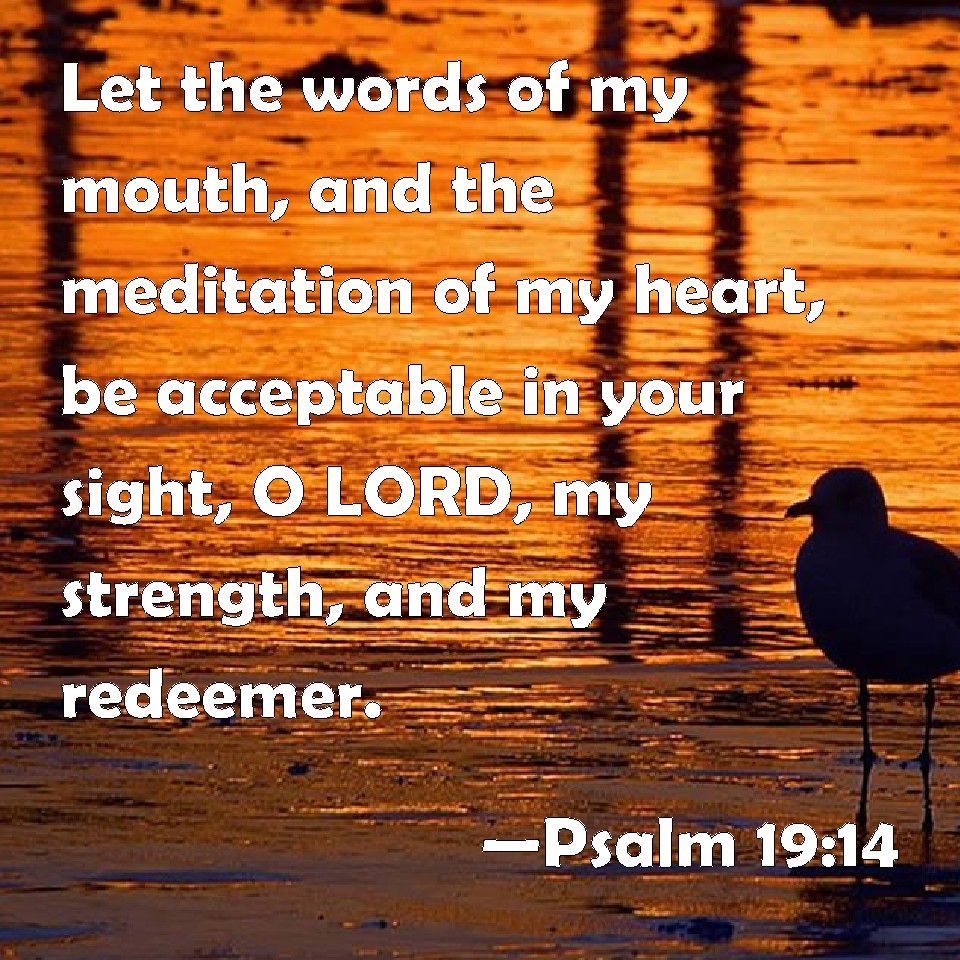 Psalm 19 14 Let The Words Of My Mouth And The Meditation Of My Heart