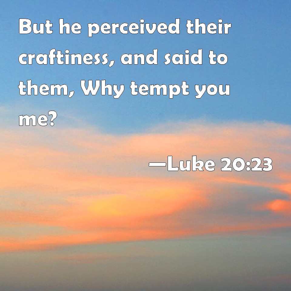 Luke 20 23 But He Perceived Their Craftiness And Said To Them Why 