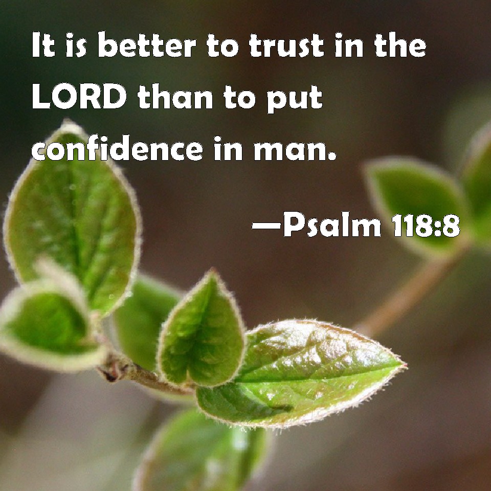 Psalm 118 8 It Is Better To Trust In The LORD Than To Put Confidence In Psalm 118 8 It Is Better To Trust In The LORD Than To Put Confidence In