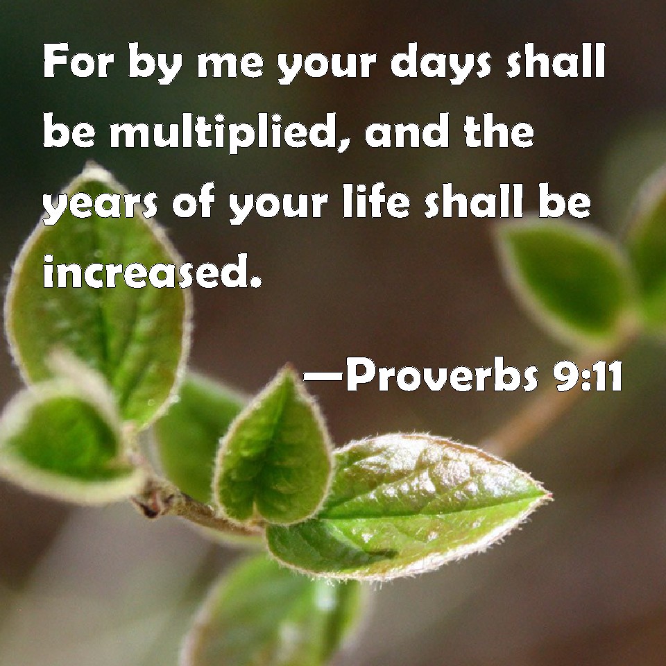 Proverbs 9 11 For By Me Your Days Shall Be Multiplied And The Years Of