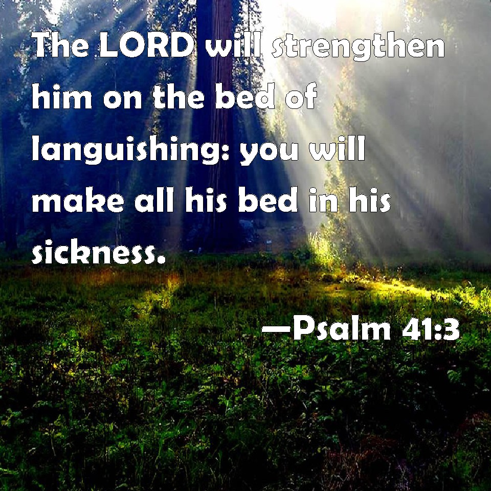 Psalm 41 3 The LORD Will Strengthen Him On The Bed Of Languishing You