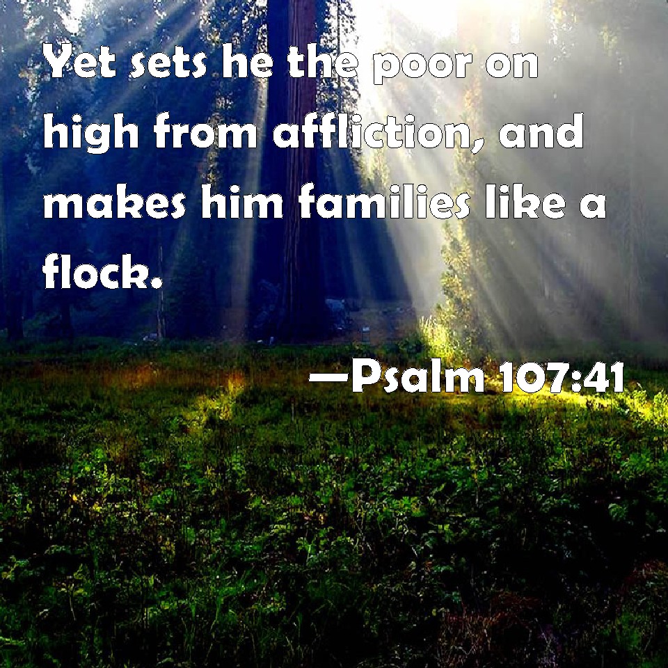 Psalm 107 41 Yet Sets He The Poor On High From Affliction And Makes