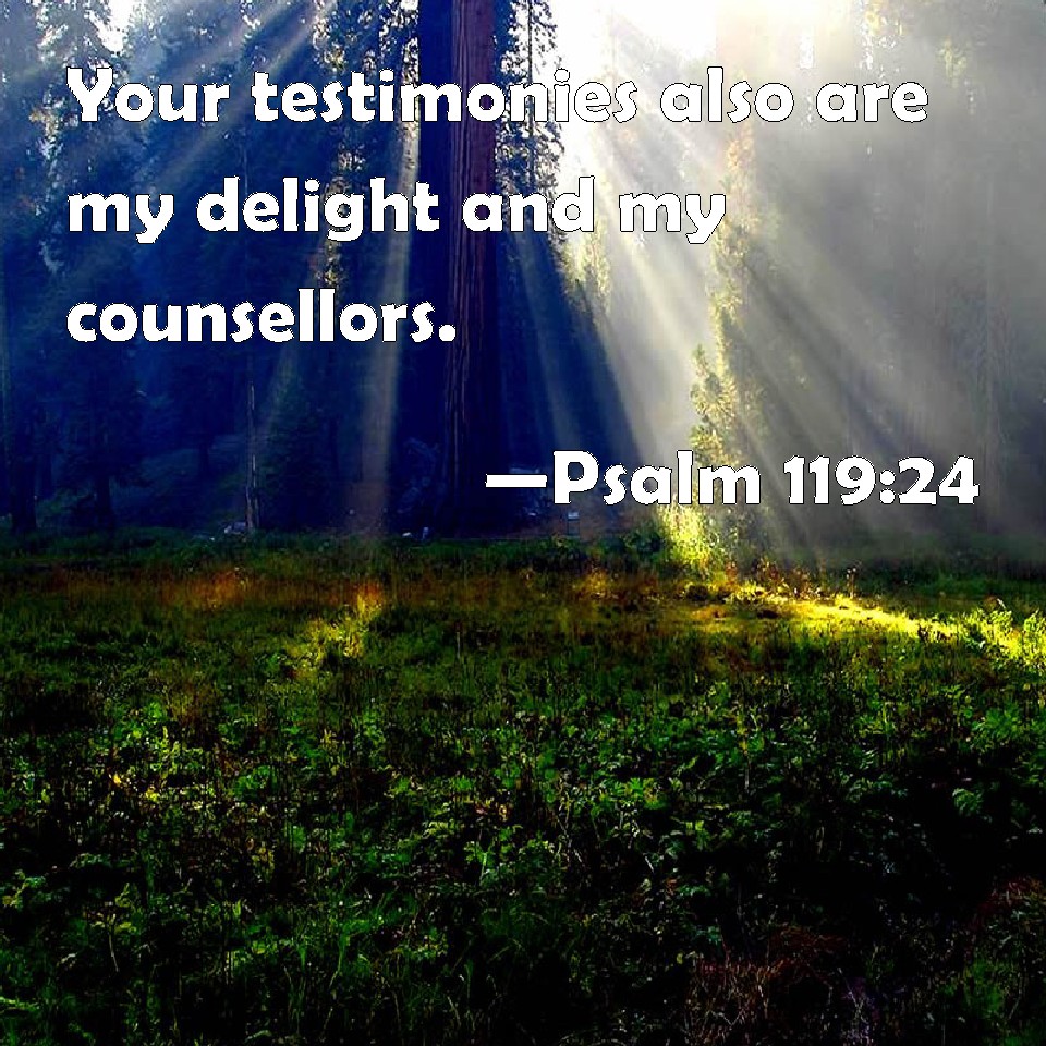 Psalm 119 24 Your Testimonies Also Are My Delight And My Counsellors 
