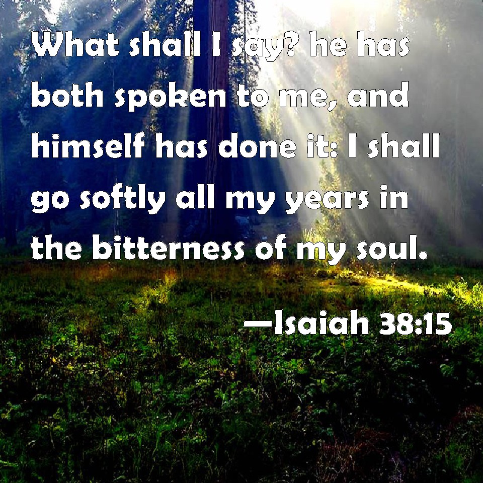 Isaiah 38 15 What Shall I Say He Has Both Spoken To Me And Himself
