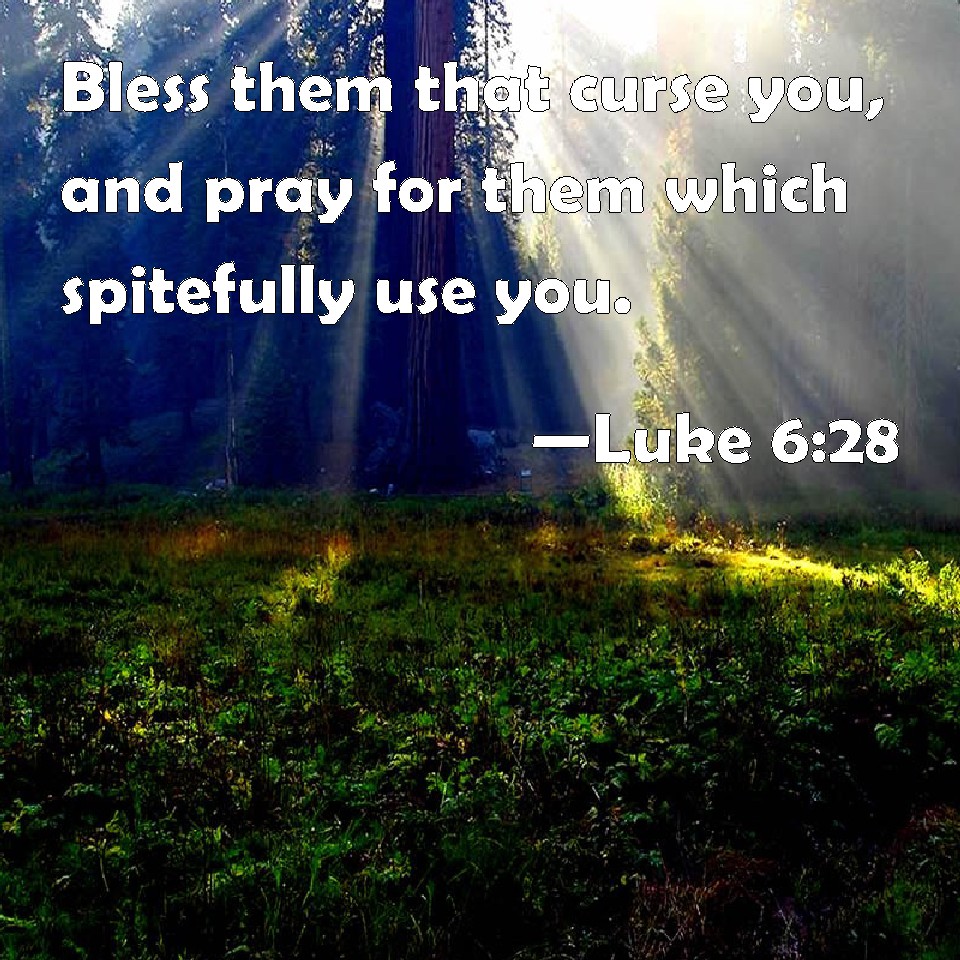 Luke 6 28 Bless Them That Curse You And Pray For Them Which Spitefully