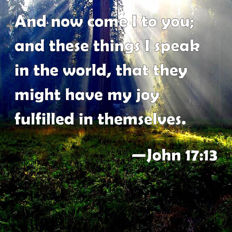 John 17 13 And Now Come I To You And These Things I Speak In The World John 17 13 And Now Come I To You And These Things I Speak In The World