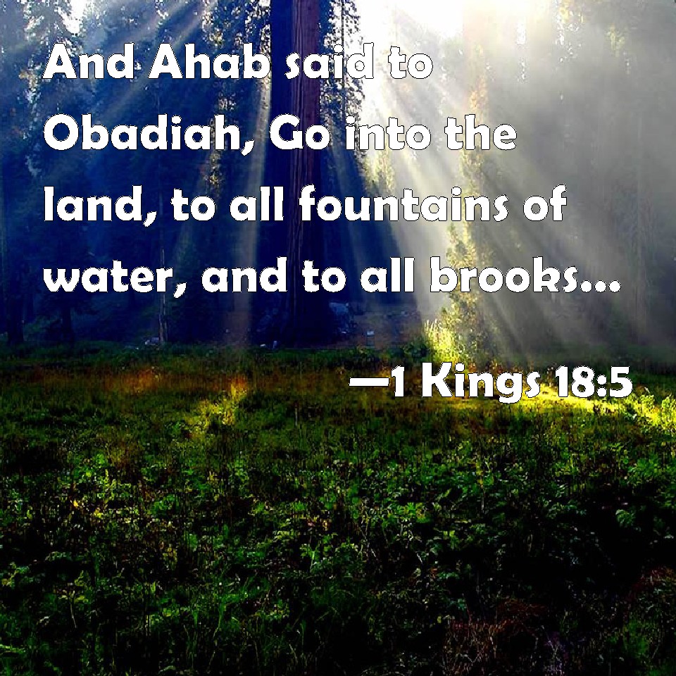 1 Kings 18 5 And Ahab Said To Obadiah Go Into The Land To All