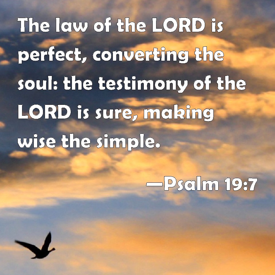 Psalm 19 7 The Law Of The LORD Is Perfect Converting The Soul The