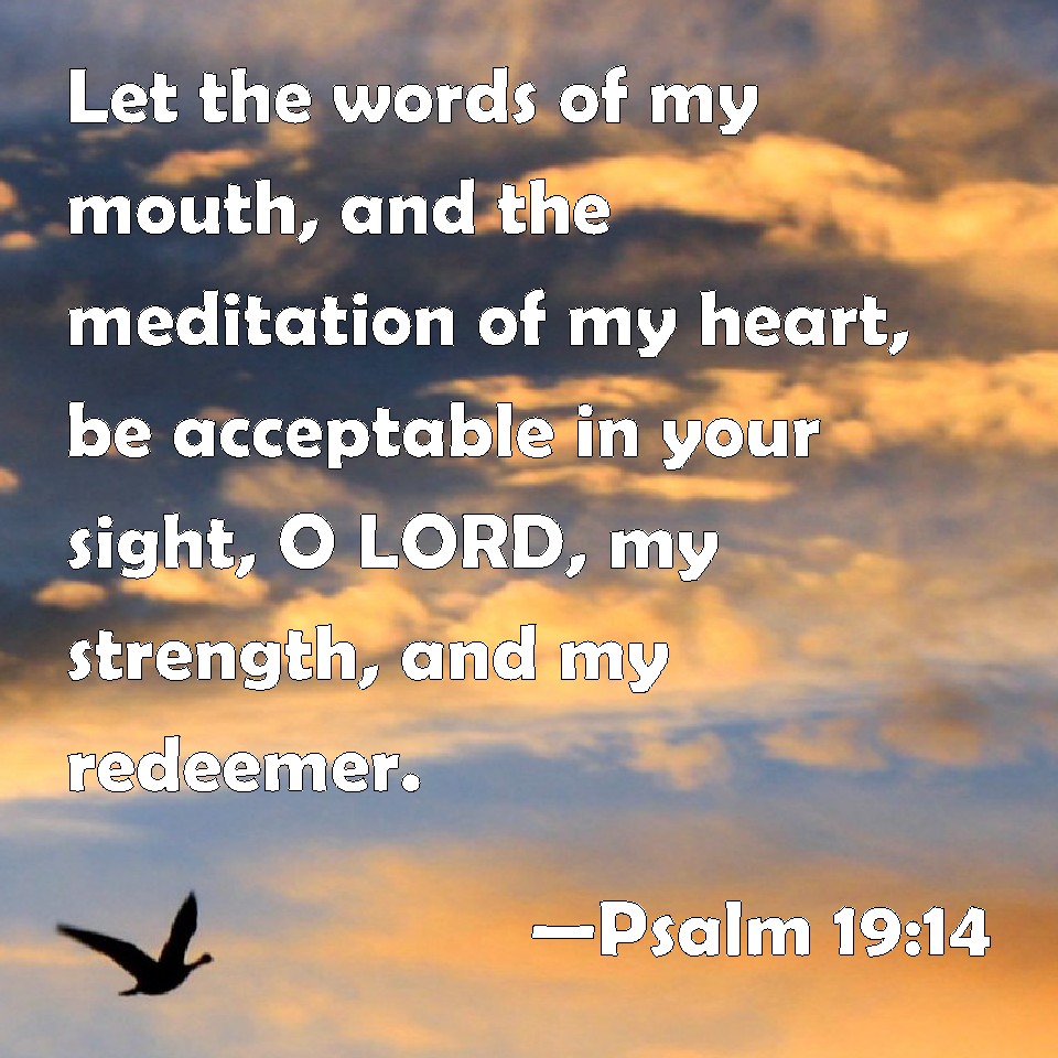 Psalm 19 14 Let The Words Of My Mouth And The Meditation Of My Heart