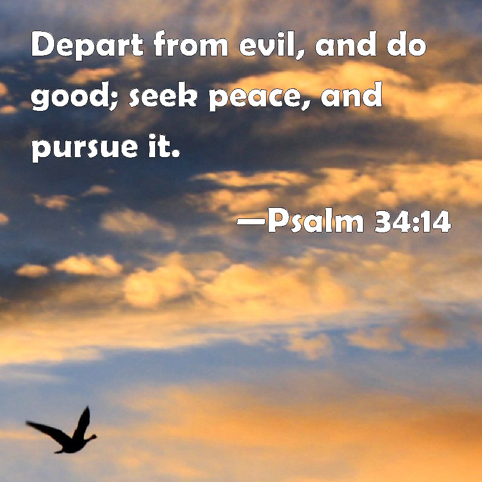Psalm 34 14 Depart From Evil And Do Good Seek Peace And Pursue It 