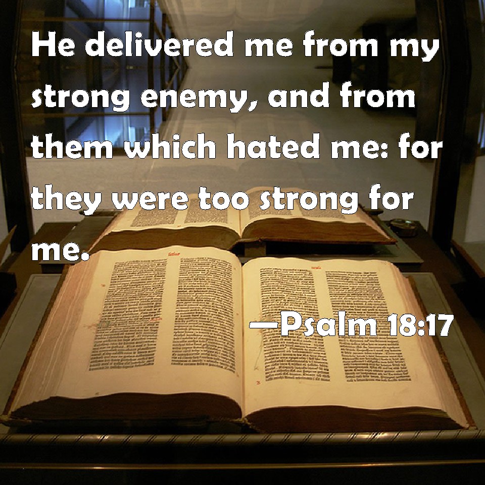 Psalm 18 17 He Delivered Me From My Strong Enemy And From Them Which