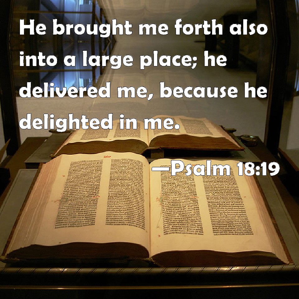 Psalm 18 19 He Brought Me Forth Also Into A Large Place He Delivered Psalm 18 19 He Brought Me Forth Also Into A Large Place He Delivered