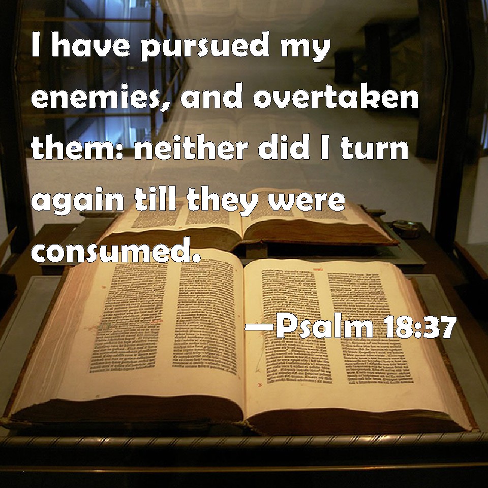 Psalm 18 37 I Have Pursued My Enemies And Overtaken Them Neither Did Psalm 18 37 I Have Pursued My Enemies And Overtaken Them Neither Did