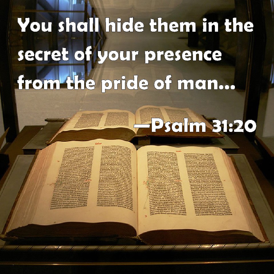 Psalm 31 20 You Shall Hide Them In The Secret Of Your Presence From The