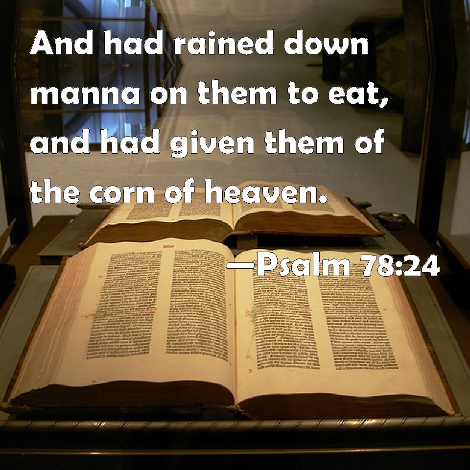 Psalm 78 24 And Had Rained Down Manna On Them To Eat And Had Given