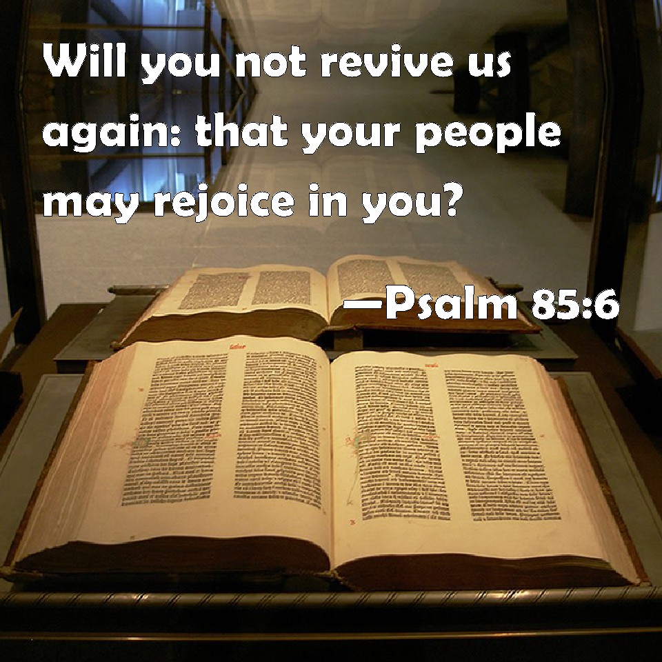 Psalm 85 6 Will You Not Revive Us Again That Your People May Rejoice