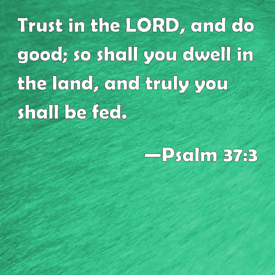 Psalm 37 3 Trust In The LORD And Do Good So Shall You Dwell In The Psalm 37 3 Trust In The LORD And Do Good So Shall You Dwell In The