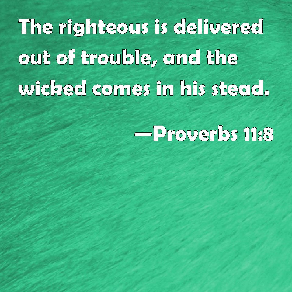 Proverbs 11 8 The Righteous Is Delivered Out Of Trouble And The Wicked